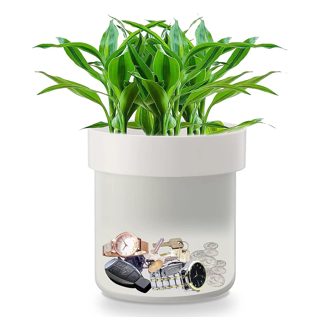 Younion Flower Pot Diversion Safe with Key Lock, Secret Hidden Safe Lock Box, Perfect for Hiding The Valuables Inside Flower Pot’s False Bottom, Plants Not Include