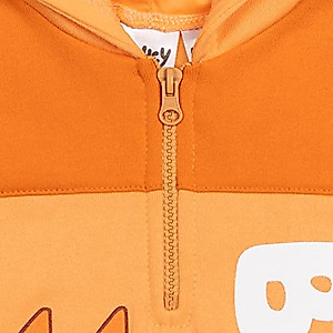 Bluey Bingo Toddler Boys Fleece Half Zip Hoodie Orange 4T