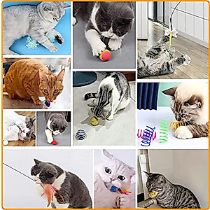 YUSHOO 43PCS Cat Toys, Interactive Cat Kitten Toys for Indoor Automatic Cat Toys Cat Feather Teaser Wand Toys Include Cat Springs, Mice, Balls and Bells Toys, Cat Wand Toys for Cat Kitten