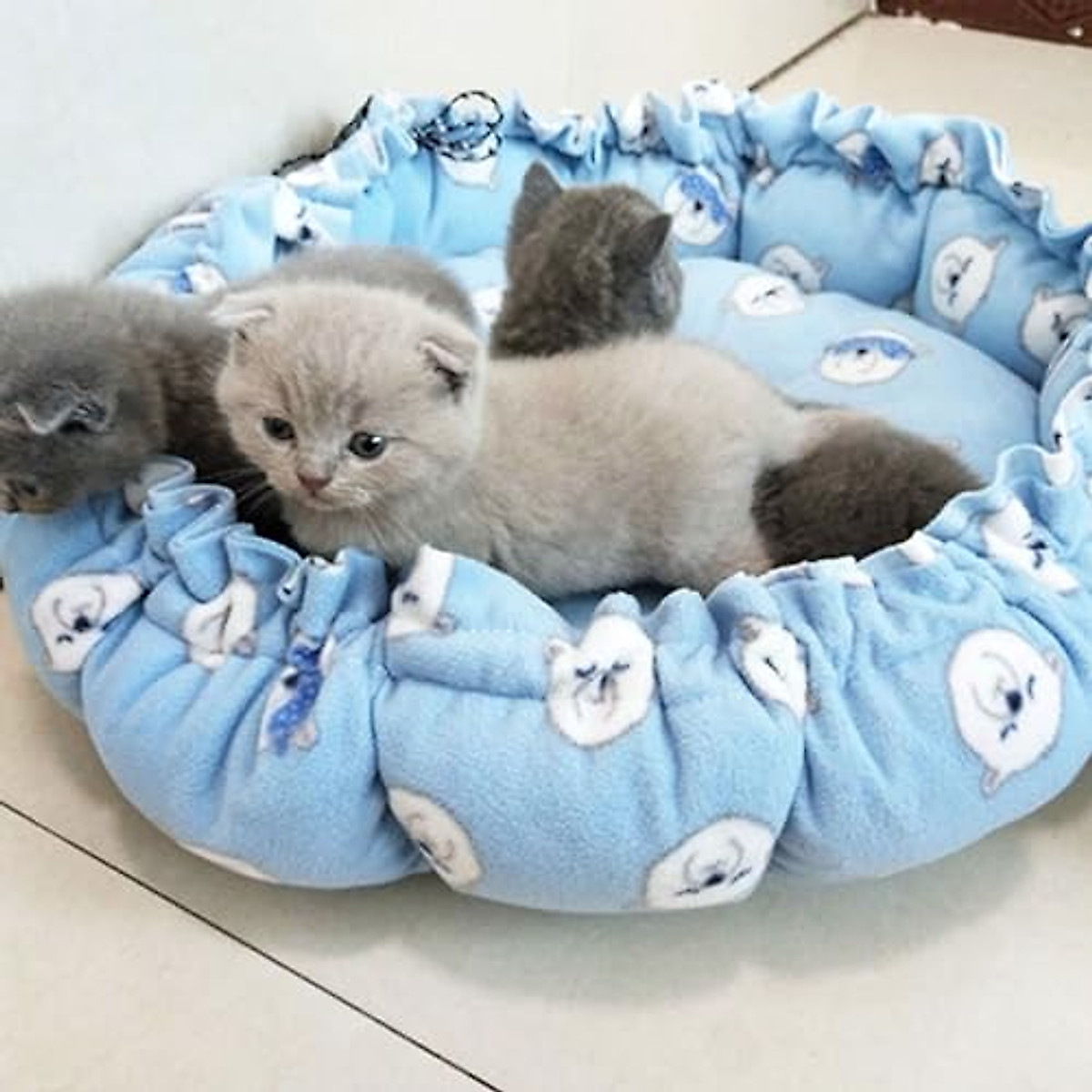 LINLIJIA Dog Kennel, Dog Crate, Sturdy Durable Dogs Nest, Round Cat Bed Deep Sleeping Bed Dog Cat Winter House Drawstring Design Pet Mat for Kitten Puppy Sleeping Supplies
