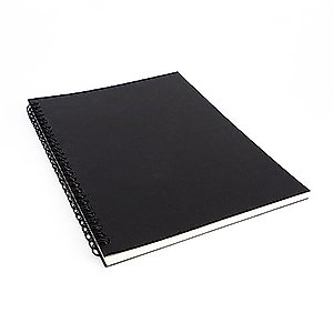 Ykimok 1 Pack College Ruled Notebook, Soft Black Cover Spiral Notebook, Memo Notepad Sketchbook, Students Office Business Diary Spiral Book Journal, 120 Pages, 60 Sheets, 10 x 7.5 Inch