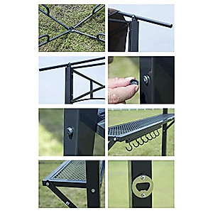 GOJOOASIS Barbecue Grill Gazebo Outdoor 2-Tier BBQ Canopy Tent Coffee Shelter 8-Feet