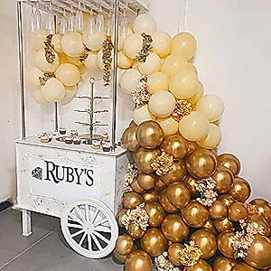 Gold Metallic Chrome Latex Balloons,50Pack 5inch Round Helium Balloons for Wedding Graduation Anniversary Baby Shower Birthday Rolay Party Decorations