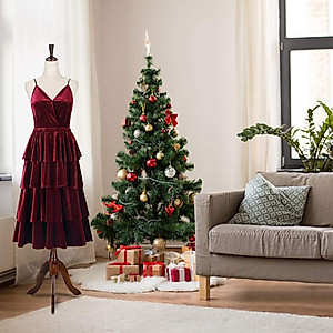 Bonnlo Upgraded Female Dress Form, Mannequin Torse Body with Adjustable Rubber Wood Stand for Dress Jewelry Display (White, 6-8)