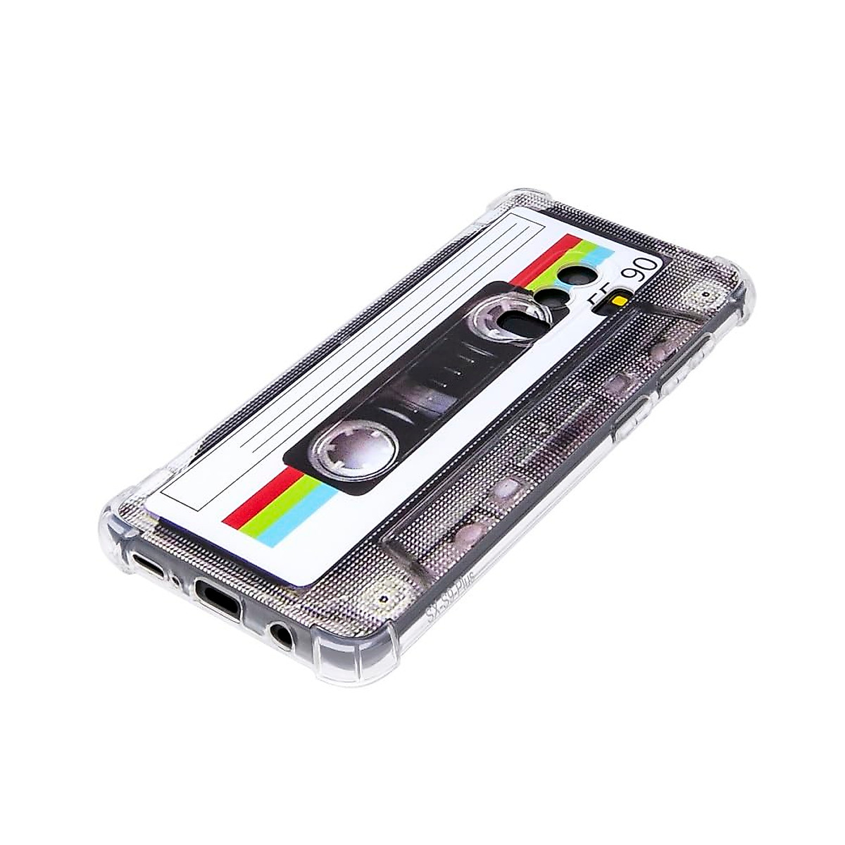 FAteamll Case for Galaxy S9 Plus,with Reinforced Corners TPU Soft Bumper Retro Cassette Tape Case Compatible with Samsung Galaxy S9+