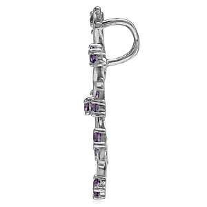 Silvershake Natural Amethyst 925 Sterling Silver Snowflake Pendant with 18 Inch Chain Necklace