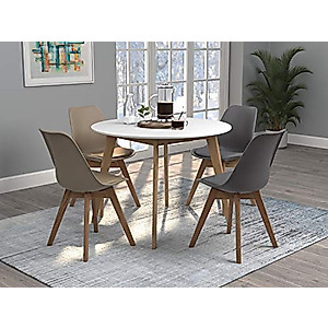 Coaster Furniture Breckenridge Round Matte White and Natural Oak Dining Table 192790