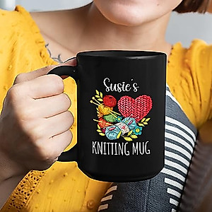 Knitting Mug Coffee Mug, Personalized Crochet Mugs For Knitting Lovers, Best Crochet Ever Cups, Custom Knitting Ceramic Mug With Name, Yarn Balls Porcelain Mug, Crocheter Black Tea Cup 11oz 15oz