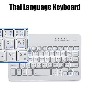 Thai Language Ultra Slim Bluetooth Keyboard Suitable for Android/iOS/Windows Systems.
