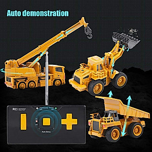 Top Race 4 Channel Mini Remote Control Front Loader Bulldozer 1:64 Scale, Mini Construction Toys Series (TR-013)