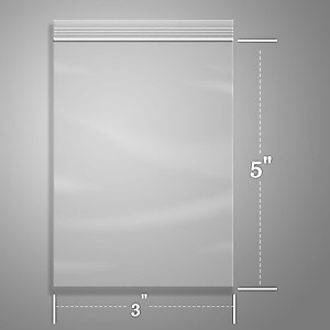 iMailer - 500 Pcs- 3" x 5" Clear Small Zip Bag - Reclosable Zip Plastic Poly Bags 2 Mil with Resealable Lock Seal Zipper for Photo, Jewelry, Bakery, Treats, Party Favors