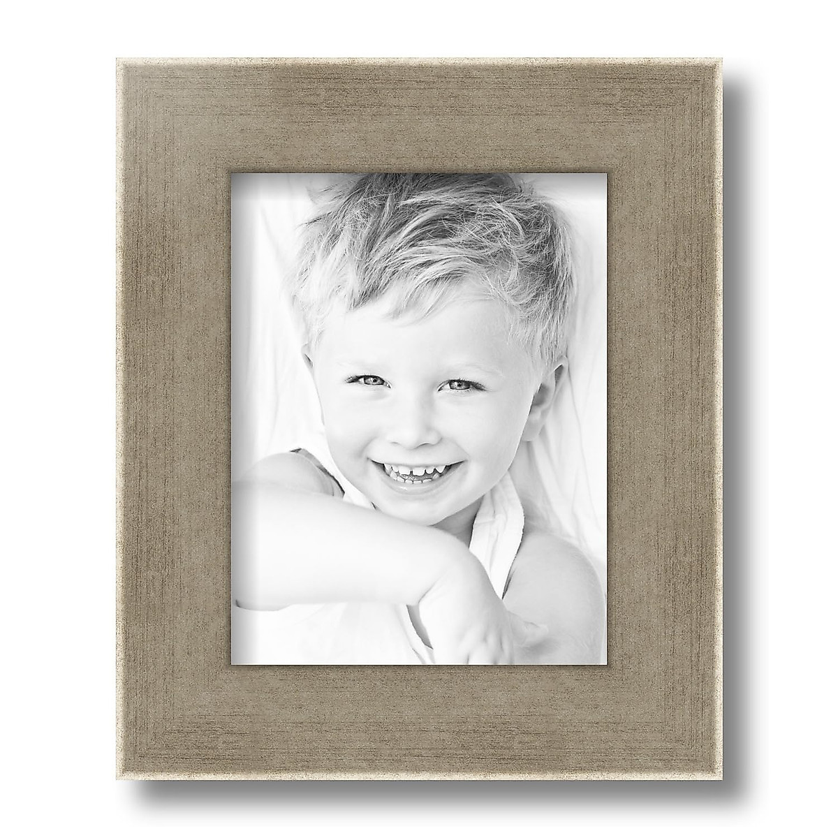ArtToFrames 7x9 Inch Gold Picture Frame, This 2.00 Inch Custom MDF Poster Frame is Muted Prosecco Gold - Comes with Foam Backing 3/16 inch and Regular Glass (FBPLBW74-1622-7x9)