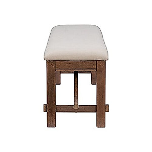 Powell Furniture Linon Turino Wood Dining Bench in Rustic Umber Brown