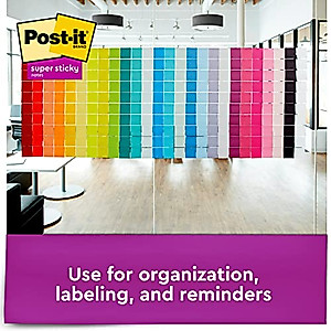Post-it Super Sticky Notes, 3x3 in, 5 Pads, 2x the Sticking Power, Black (654-5SSSC)
