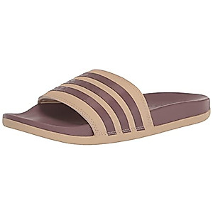 adidas Women's Adilette Comfort Slides Sandal, Sand Strata/Wonder Oxide/Sand Strata, 8