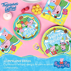 Treasures Gifted Officially Licensed Peppa Pig Birthday Party Supplies - Serves 24 Guests - Dinnerware Starter Set - Peppa Pig Party Supplies Including Peppa Pig Plates & Peppa Pig Napkins