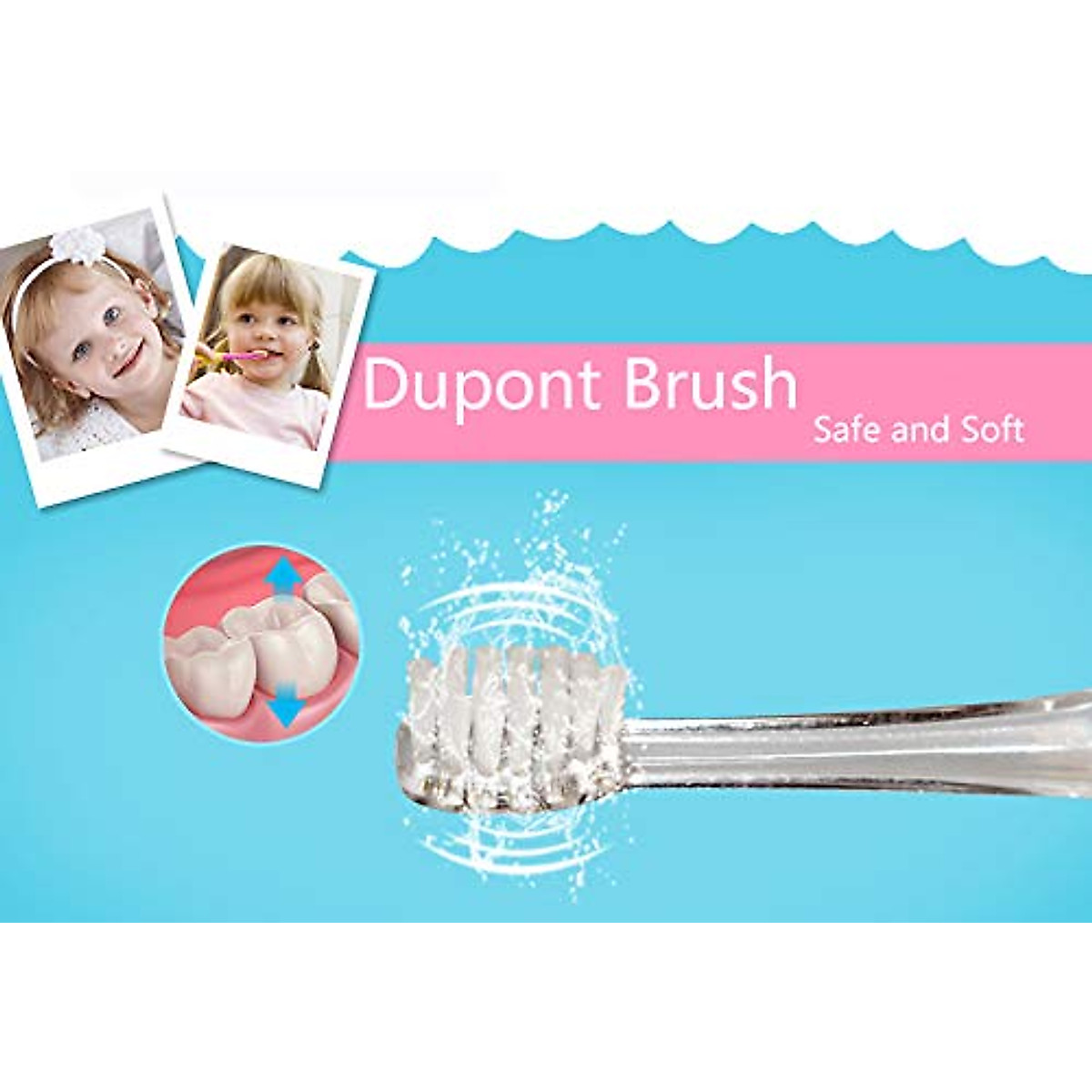 SEAGO Toothbrush Replacement Heads - SG977 SG513 - SEAGO Kids Toothbrushes Heads for Toddlers - Compatible with SEAGO Electric Toothbrushes Kids (White, 6-Pack)