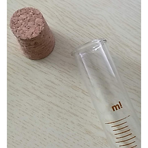 DONLAB FDB-0100 Glass 100ml Graduated Test Tubes with Cork Stoppers 30mmx230mm(Pack of 10)
