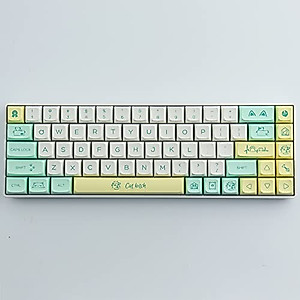 Hyekit PBT Keycaps 130 Keys Cat Keycaps Dye-Sublimation Cute Keycaps XDA Profile Custom Keycaps for Cherry Gateron MX Switches Mechanical Keyboards