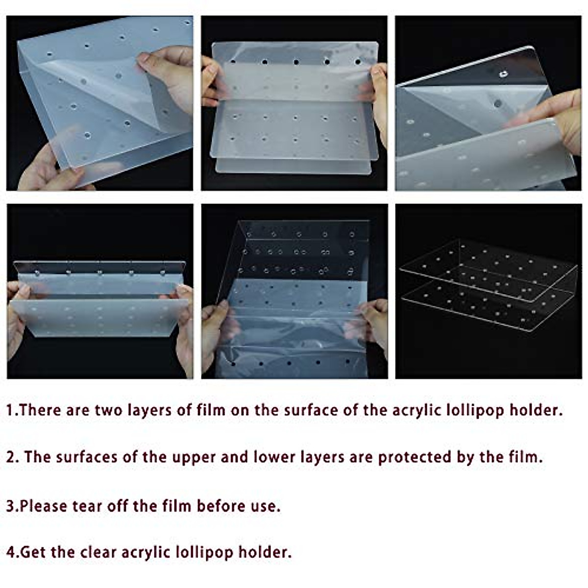 Yookat 2 Pack Acrylic Lollipop Holder 15 Hole Clear Acrylic Cake Pop Stand Display Lollipop Stand Holder Display for Weddings Baby Showers Birthday Party Halloween Christmas Candy Decorative