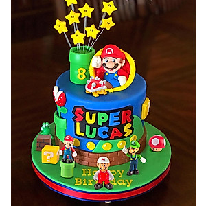 48pcs Super Bros Character Cake Toppers Figures Toys, Birthday Party Cupcake Decorations, Collection Playset 1.2 "- 2.8"