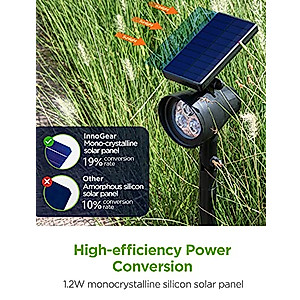 InnoGear Solar Lights, 2-in-1 Waterproof 3 LED Solar Spotlights Adjustable Wall Light Landscape Lighting Security Light Outdoor Auto On/Off for Patio Deck Yard Garden Driveway, Pack of 4