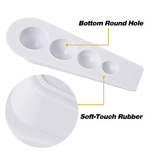 FASTENER TREE 4 Pack Door Stop Wedge, White Door Wedge Stoppers Rubber Door Holder Works on Tile, Concrete, Carpet, Wooden Floor 1" High