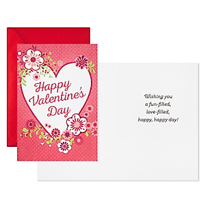 Hallmark Pack of Valentine's Day Cards, Hearts and Flowers (10 Cards with Envelopes)