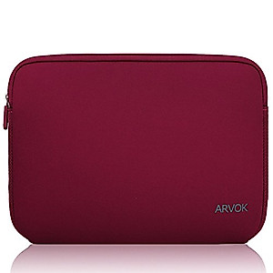 Arvok 13 13.3 14 Inch Laptop Sleeve Case for MacBook Pro 14 2021/Water-Resistant Notebook Chromebook Computer Pocket Briefcase Carrying Bag Pouch Skin Cover for HP/Dell/Lenovo/Asus/Acer, Wine Red