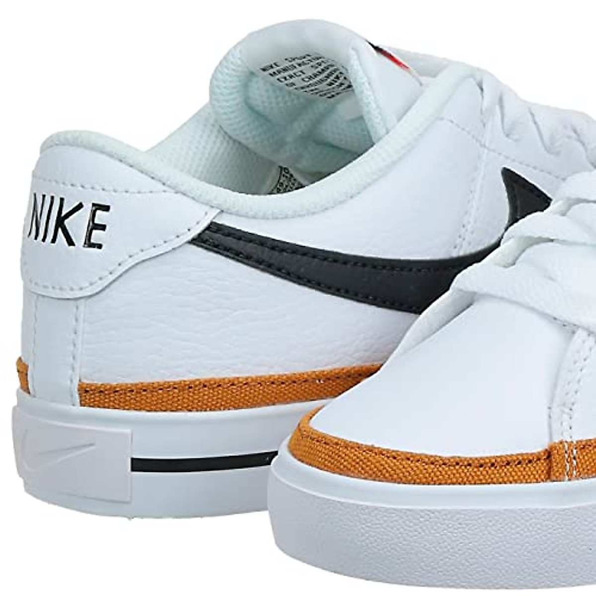 NIKE Women's Court Legacy Sneaker, White/Desert Ochre/Team Orange/Black, 7.5