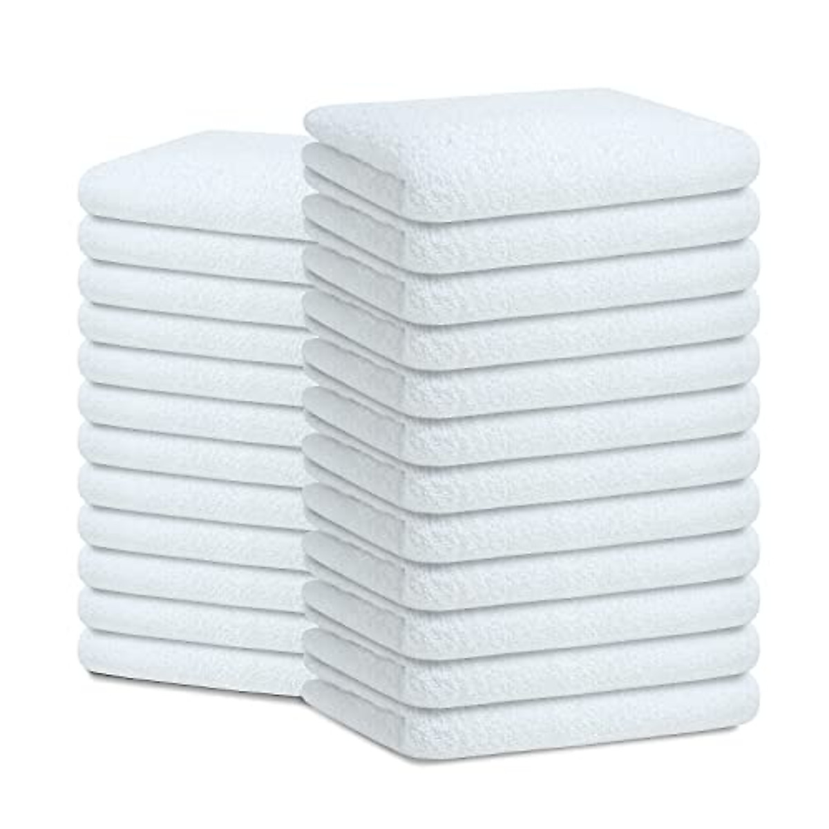 SOFTILE COLLECTION Salon Towel Pack of 24 (16 x 26 inches) 100% Ring Spun Cotton Ultra Soft & Highly Absorbent Salon Towel Hotel & Spa Quality Hand Towels for Gym Salon Spa & Home Care (White)