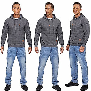 YuKaiChen Mens Hoodies Casual Midweight Long Sleeve Sweatshirt Dark Grey X-Large