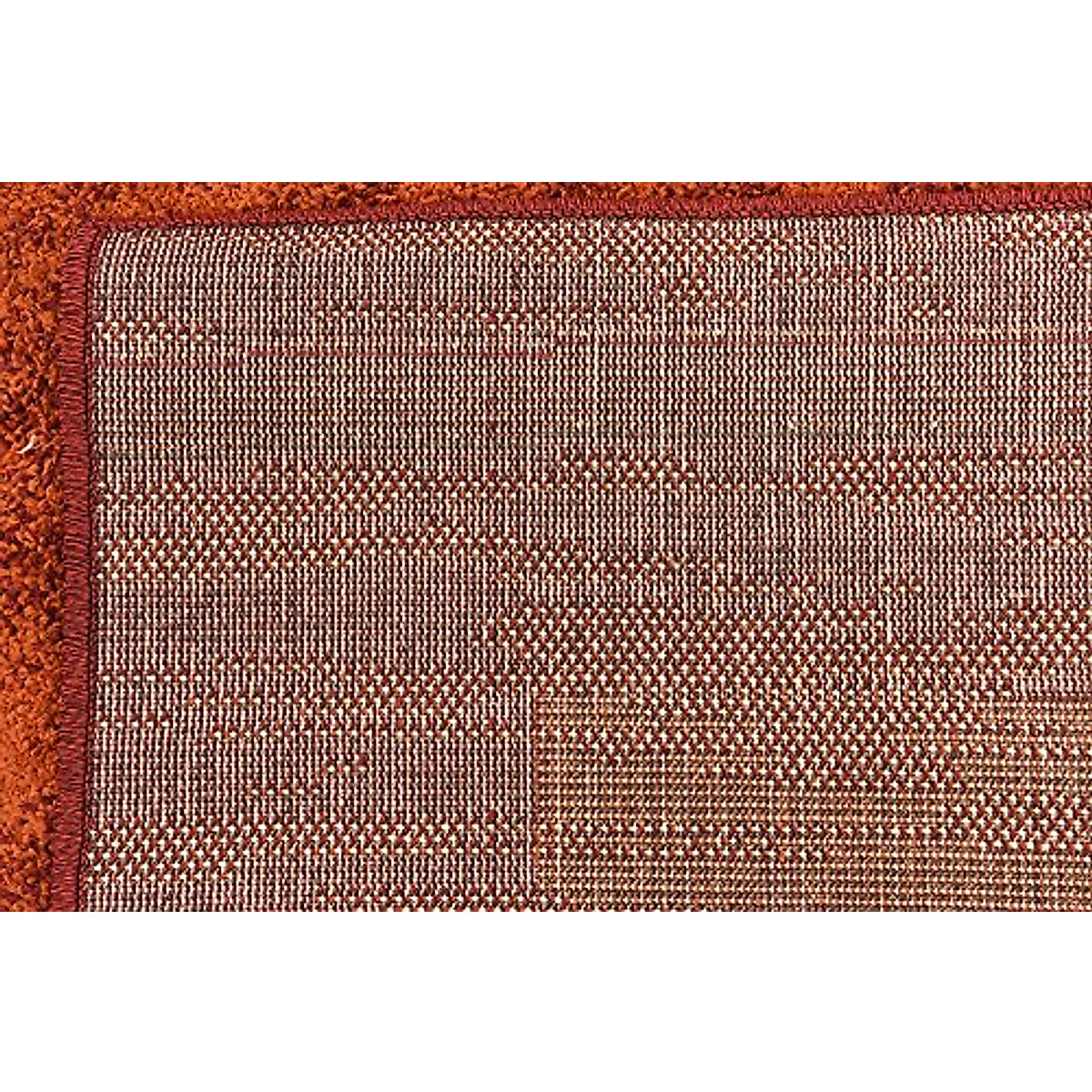 Unique Loom Autumn Collection Modern Contemporary Casual Abstract Area Rug, Rectangular 5' 0 x 8' 0, Terracotta/Burgundy Border