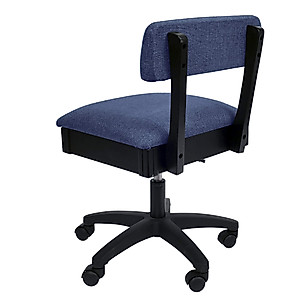 Arrow Sewing H8130 Adjustable Height Hydraulic Sewing and Craft Chair with Under Seat Storage and Solid Fabric, Duchess Blue Fabric