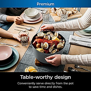 Ninja CW202GY Foodi NeverStick PossiblePot, Premium Set with 7-Quart Capacity Pot, Roasting Rack, Glass Lid & Integrated Spoon, Nonstick, Durable & Oven Safe to 500°F, Sea Salt Grey