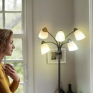 OTTOSEA 4 Pack Plastic Lampshade,5.7 inch High,4.1 inch Diameter,1.65 inch Fitter,Replacement Plastic Lamp Shade for LED Floor Lamp [White]