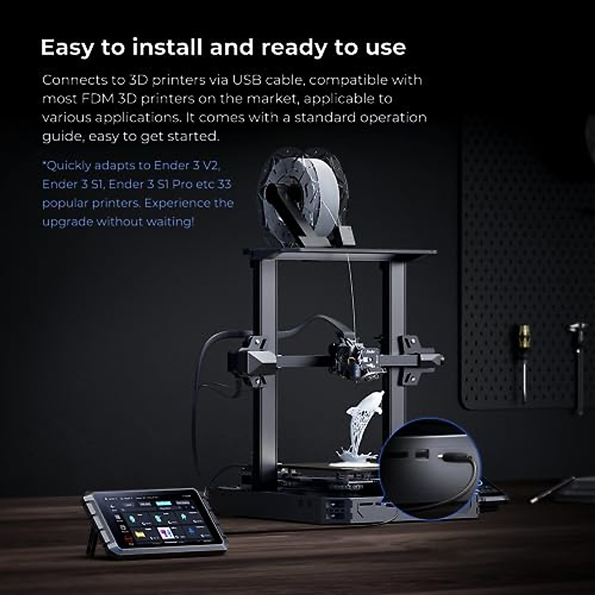 Creality Sonic Pad Based on Klipper Firmware 7 Inch Touch Screen 3D Printer Smart Pad with Higher Printing Speed for Creality Ender 3 Pro/Ender 3 V2/Ender 3 S1/Ender 3 S1 Pro FDM Ender 3D Printers