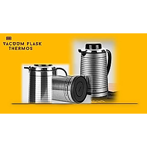 Bright Stainless Steel insulated Vacuum Flask Thermos, Keeps Hot/Cold water up to 20 Hours, Stainless Steel Double Wall Vacuum Glass Themros (1.6L)