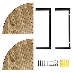 NEX Corner Floating Shelves, 2-Tier Corner Shelf Wall Mount Small Round End Shelves for Bedroom, Living Room, Nursery