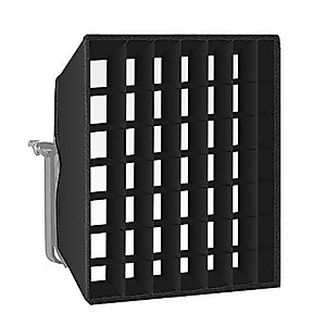 GVM Foldable Softbox Diffuser with Grid Beehive for RGB 800D/560AS/480LS Series LED Video Light, 1 Pack， Suitable for Studio Lighting, Portrait Photography, Video Lighting, Led Panel, 11"x11"