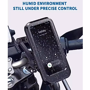 QXTEI Bike Phone Mount | Waterproof Cell Phone Holder for Bicycles & Motorcycles | 360° Rotation for Vertical & Horizontal View During Road Rides | Shock-Proof & Compatible with 4-6.5” Smartphones