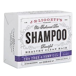 J·R·LIGGETT'S All-Natural Shampoo Bars -Tea Tree & Hemp Oil, Jojoba & Peppermint and Coconut & Argan Oil, Nourishes Follicles with Antioxidants and Vitamins, Sulfate-Free, Set of Three, 3.5 Ounce Bars