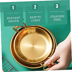 BRIGHTFUFU Food Plate Double Handles Snack Bowl Fried Chicken Serving Tray Platter Lightweight Home Restaurant Use