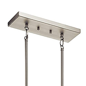 Kichler Crosby 41.25" Linear Chandelier In Brushed Nicke, 5-Light Modern Dining Room Chandelier with Clear Glass, (41.25" L x 25.75" H), 43995NI