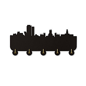 The Geeky Days Spain Madrid Skyline City Landscape Creative Home Decor Wall Art Wall Hooks Tourist Attraction Bathroom Door Living Room Decor Towel Robe Hooks Clothes Coat Hats Hooks Hanger