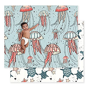 JumpOff Jo - Large Waterproof Foam Padded Play Mat for Infants, Babies, Toddlers, Play Pens & Tummy Time, Foldable Activity Mat, 70 in. x 59 in. - Seaside
