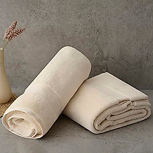 Fabdreams 100% Organic Cotton Bath Sheet Set of 2 | Oversized Bath Towels | Ultra Soft Bath Sheet | Spa Hotel Premium Bath Towels | GOTS Certified | 700 GSM | Gray Bath Sheet Set- 36 x 70 in | Ivory