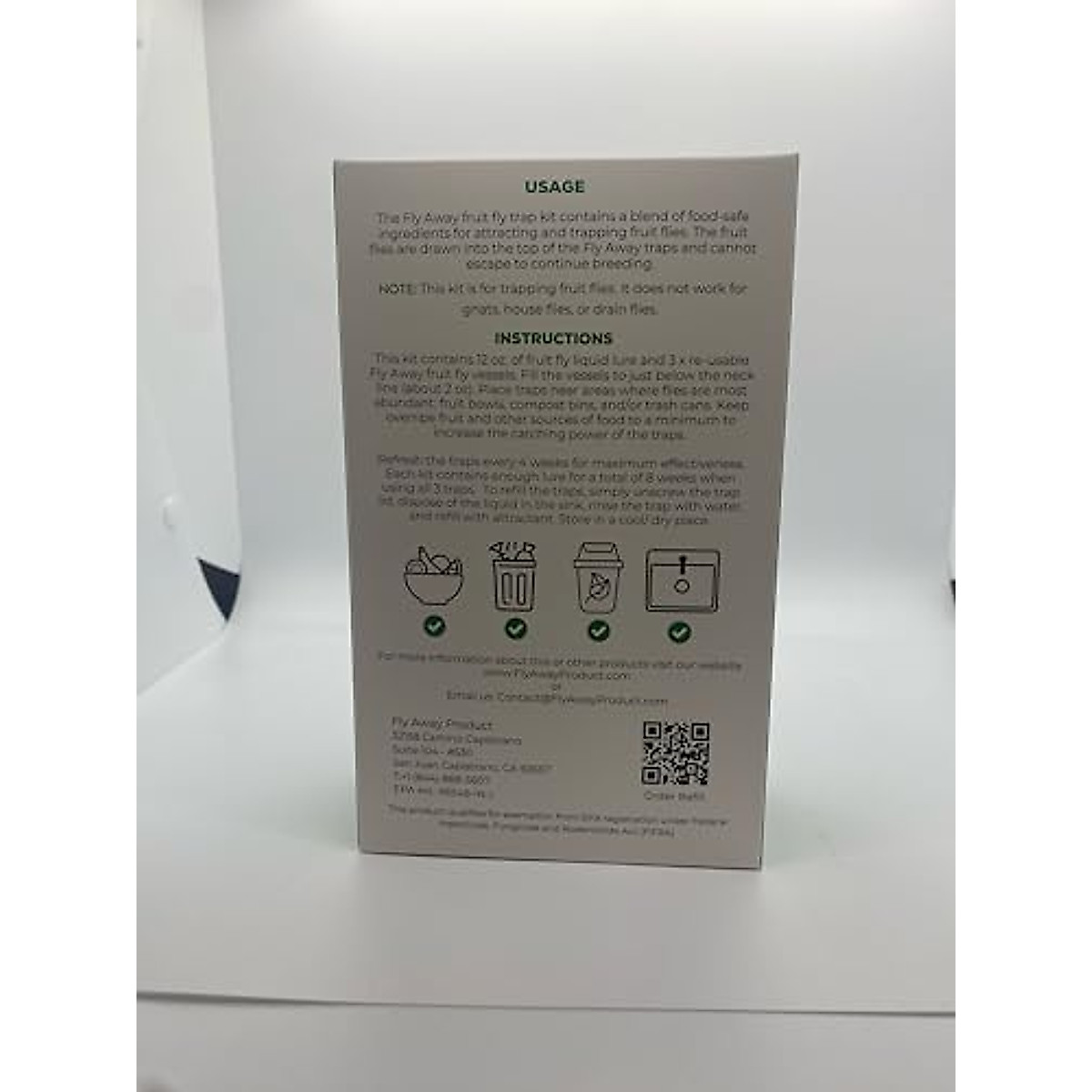 Fly Away - Fruit Fly Trap Kit: 3 Reusable Traps & Liquid Lure. Fast Acting. Stylish Design, Perfect for Kitchens, Bars, Restaurants, Wineries. Catch Fruit Flies for 90+ Days. Indoor Use