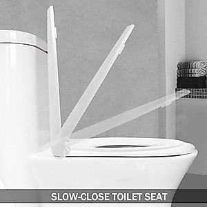 Toilet Seat with Built in Potty Training Seat/Toilet Seat with Cover,Durable Plastic,Replacement Toilet Seats - Short White