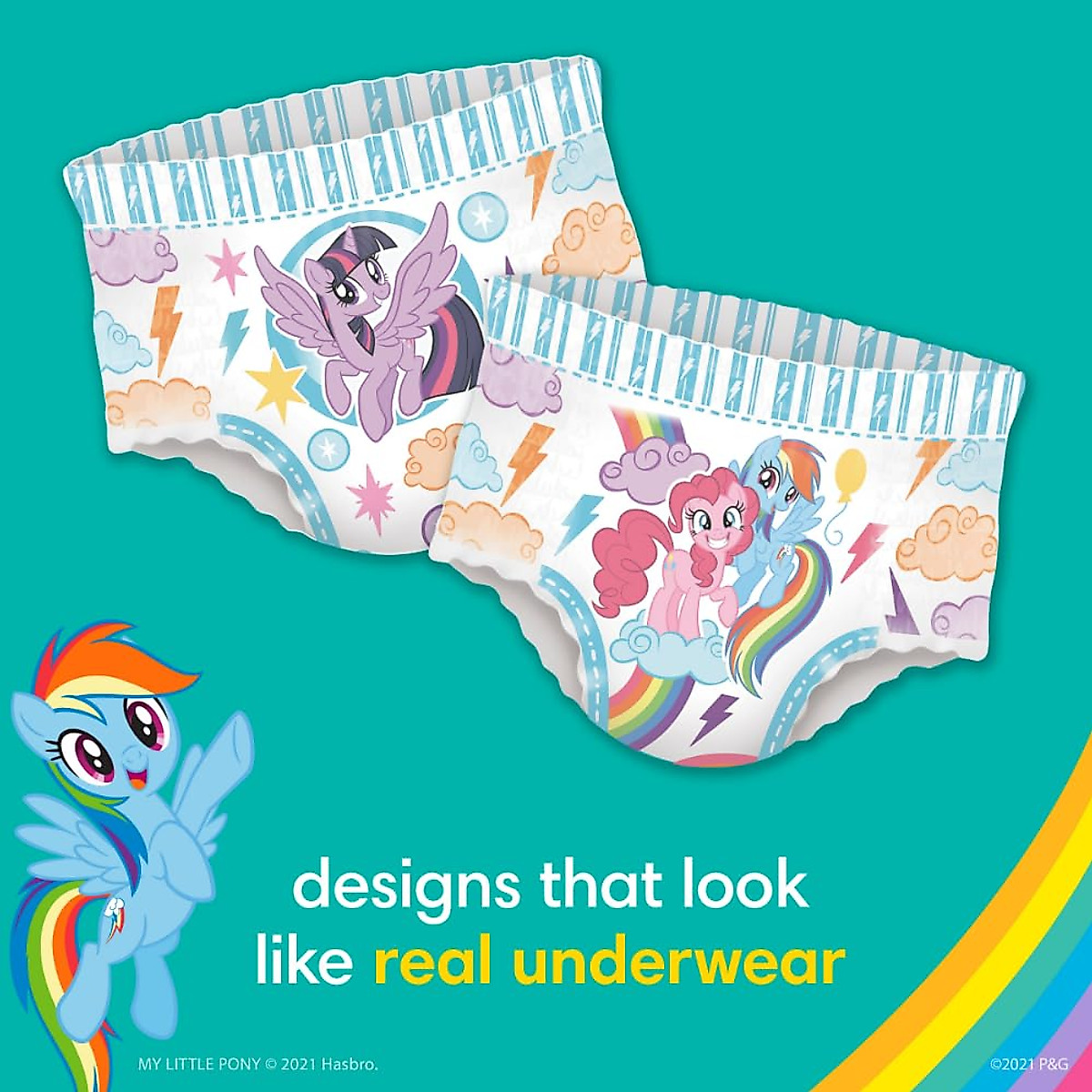 Pampers Training Pants - Easy Ups Girls & Boys - Size 5T-6T, 15 Count, My Little Pony Potty Underwear (Packaging May Vary)